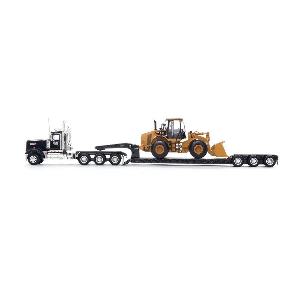 KENWORTH W900 and Trail King Lowboy with Cat 950H Wheel Loader 55208 2 ...